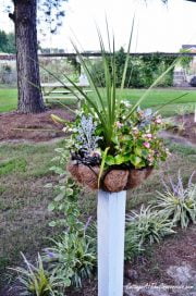 How to Mount Flower Baskets on Wooden Posts