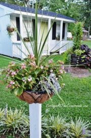 How to Mount Flower Baskets on Wooden Posts