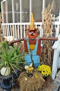 Scarecrows on our Fall Porch - Cottage at the Crossroads