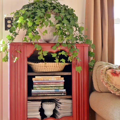 Little Red Cabinet Redo - Cottage at the Crossroads