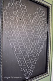 Chicken Wire Heart on the Chalkboard