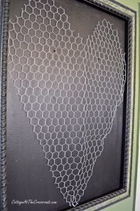 Chicken Wire Heart on the Chalkboard