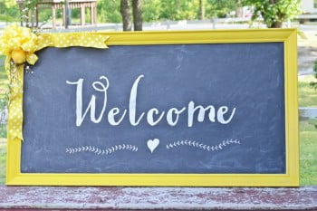 DIY Welcome Chalkboard Sign - Cottage at the Crossroads