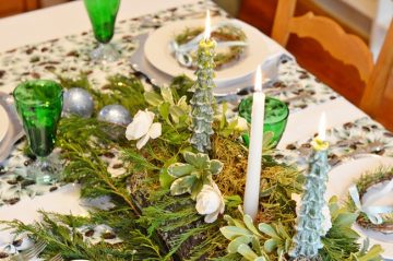 Yule Log Tablescape - Cottage at the Crossroads
