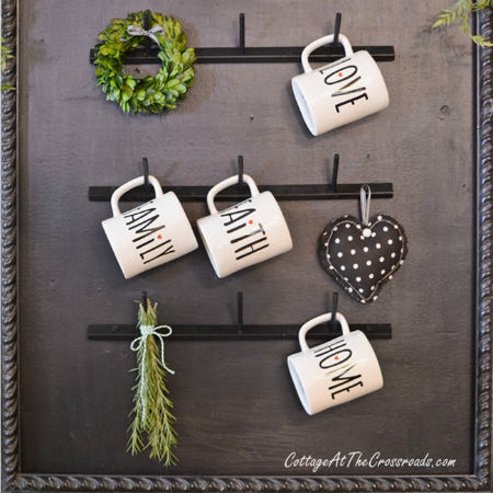 DIY Farmhouse Style Mug Rack - Cottage at the Crossroads