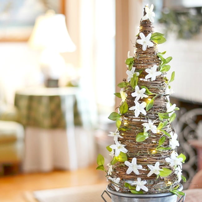 Early Spring Grapevine Cone Topiary - Cottage at the Crossroads