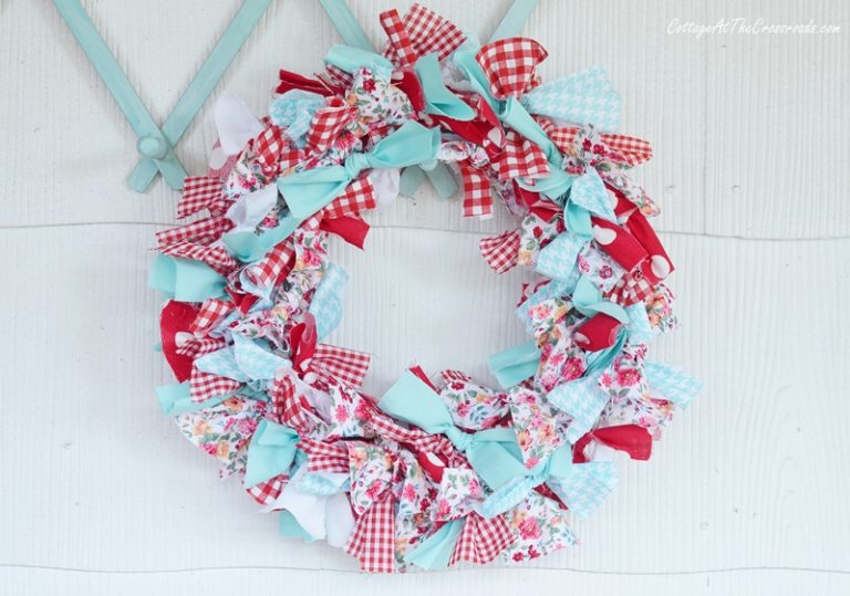 How to Make a Rag Wreath - Cottage at the Crossroads