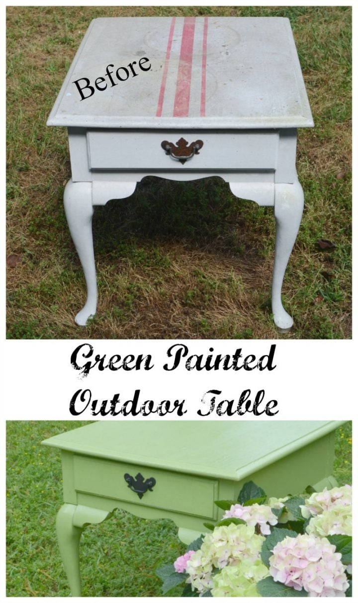 Green Painted Outdoor Table - Cottage at the Crossroads