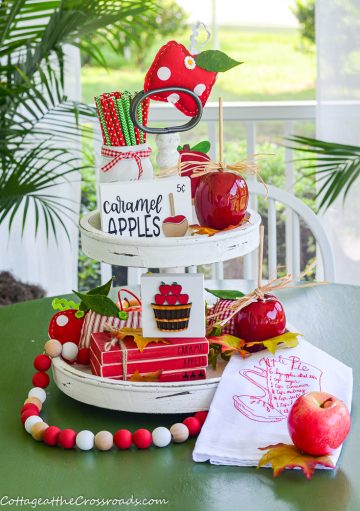 Early Fall Apple Tiered Tray - Cottage at the Crossroads