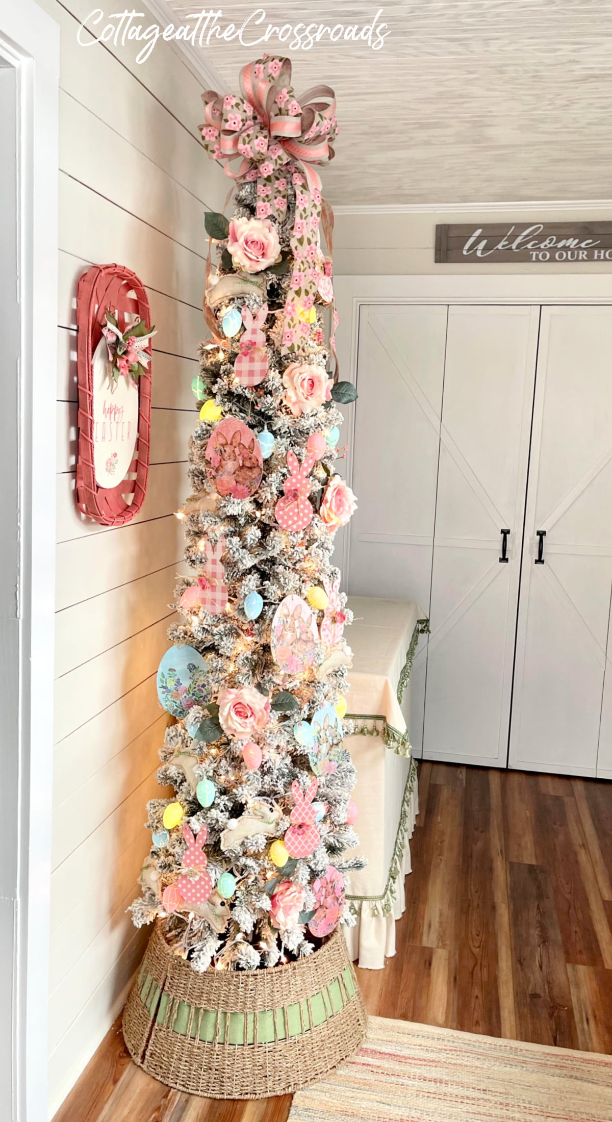 DIY Easter Tree with Egg Lights - Cottage at the Crossroads
